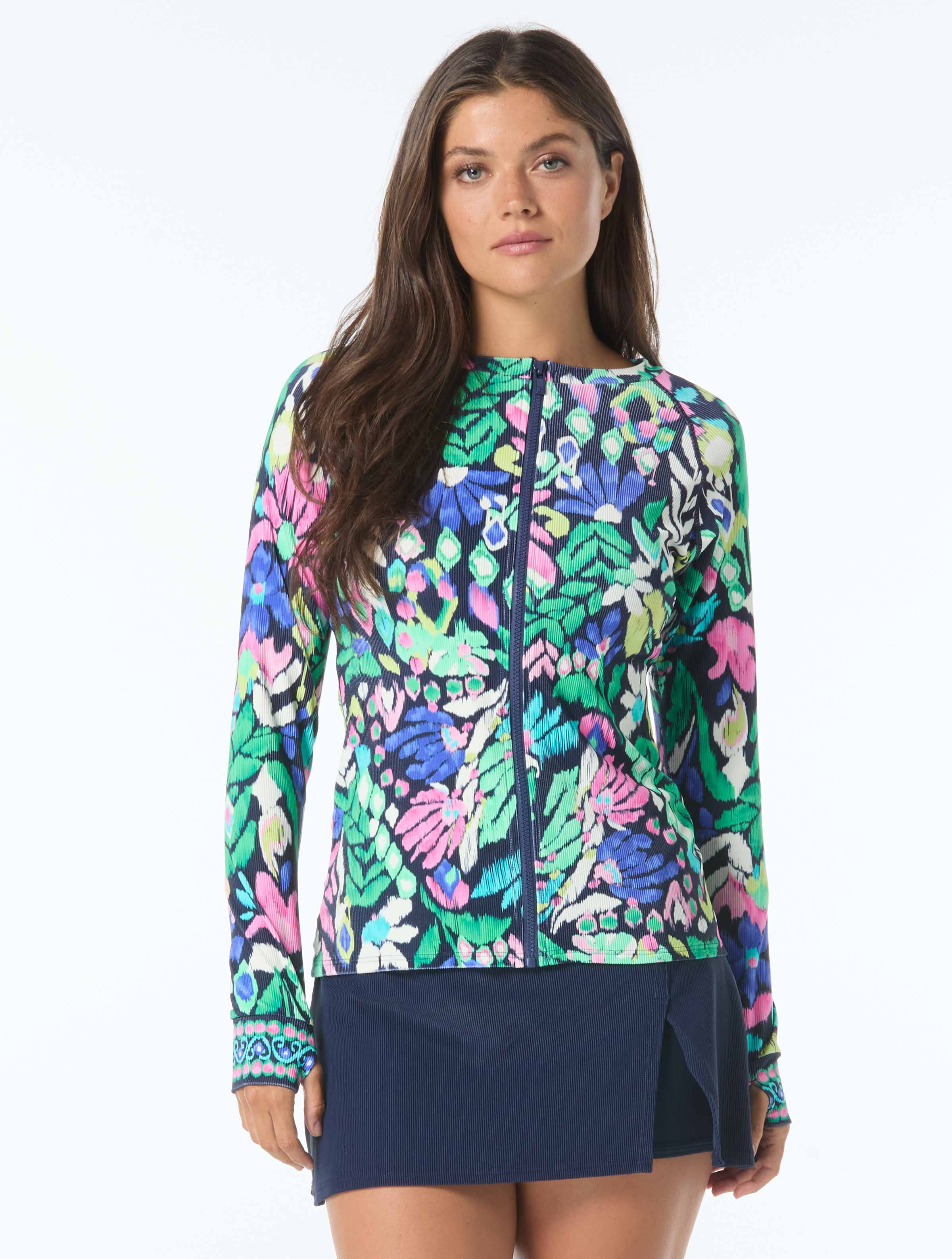 Beach House Sport Activate Long Sleeve Zip Up Front Rash Guard - Monte ...